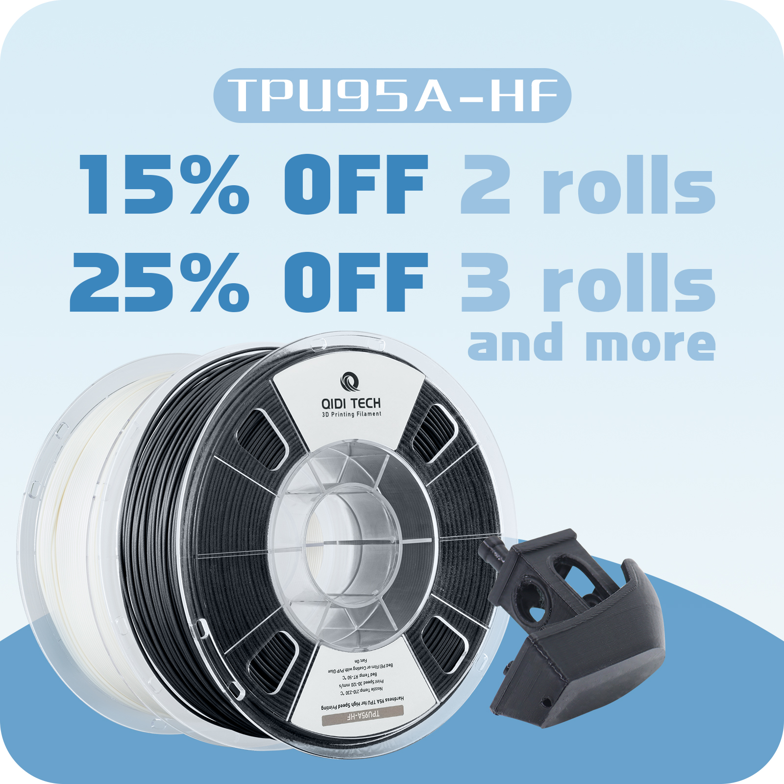 QIDI TPU 95A HF Filament | High Fluidity & Resilience for 3D Printing ...